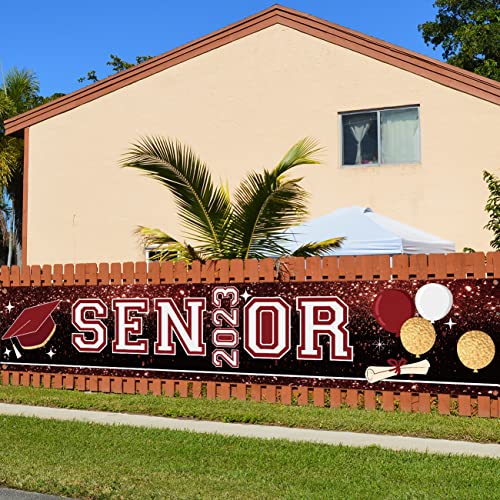 Graduation Banner 2023 Maroon Larger Senior Banner 118INCHS Graduation Yard Sign Lawn Outdoor Garden Senior Graduation Decorations 2023