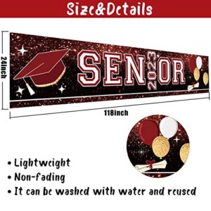 Graduation Banner 2023 Maroon Larger Senior Banner 118INCHS Graduation Yard Sign Lawn Outdoor Garden Senior Graduation Decorations 2023