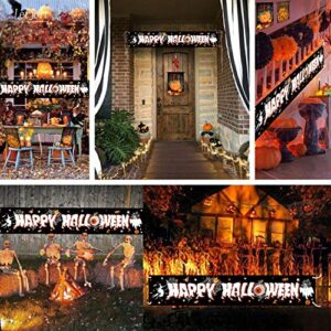 Happy Halloween Banner Halloween Party Signs Banner Decorations Giant Hallowmas Day Celebrate Supplies Fence Yard Porch Huge Sign Outdoor Decorations Photo Backdrop 6 Feet