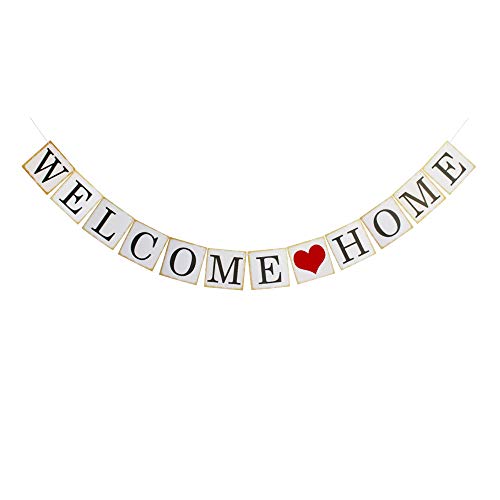 Welcome Home Banner for Home Party Sign Decorations, Family Theme Party Supplies