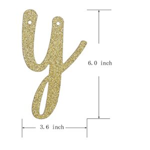 25 Years Blessed Banner Gold Glitter Paper Party Decorations Sign for 25th Wedding Anniversary 25 Years Old 25th Birthday Party Supplies Letters QWLQIAO