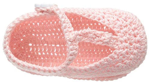 Jefferies Socks Baby-Girls Newborn T-Strap Mary Jane Crochet Bootie, Light Pink, Newborn