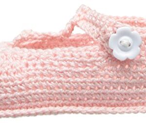 Jefferies Socks Baby-Girls Newborn T-Strap Mary Jane Crochet Bootie, Light Pink, Newborn