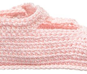 Jefferies Socks Baby-Girls Newborn T-Strap Mary Jane Crochet Bootie, Light Pink, Newborn