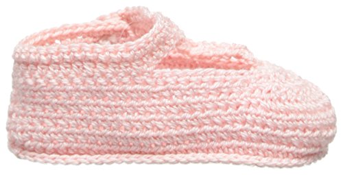 Jefferies Socks Baby-Girls Newborn T-Strap Mary Jane Crochet Bootie, Light Pink, Newborn