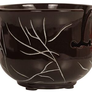 Abhandicrafts XXL Large Double Spiral Knitting Yarn Bowl Coffee Color Ceramic Pottery Storage Bowl with Hand Carved Design of Beautiful Dry Tree Branches