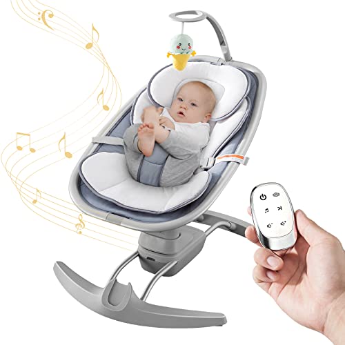 SYCYH Baby Swings for Infants Easy to Assemble Outdoor Portable Baby Swing for Newborn, Music Speaker with 8 Preset Lullabies, Remote Control