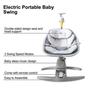 SYCYH Baby Swings for Infants Easy to Assemble Outdoor Portable Baby Swing for Newborn, Music Speaker with 8 Preset Lullabies, Remote Control