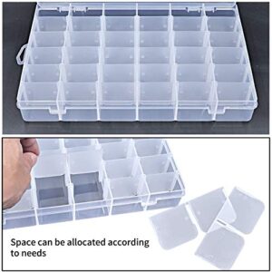 EDOBLUE Embroidery Floss Organizer Box with 36 Adjustable compartments Includes 100 Plastic Floss bobbins and 120 Sticker