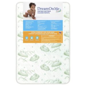 dream on me two sided 3” inner spring playmat /ideal support for your child /reinforced waterproof cover/ greenguard gold environment safe playmat