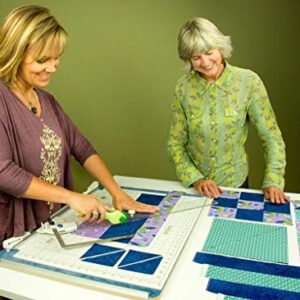 QuiltCut2 All-in-One Fabric Cutting System for Quilters - Includes Rotary Cutting Mat, Fabric Clamp, Cutting Guide, and Speed Gauge Ruler