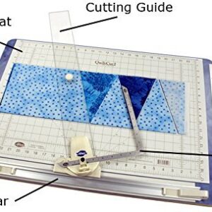 QuiltCut2 All-in-One Fabric Cutting System for Quilters - Includes Rotary Cutting Mat, Fabric Clamp, Cutting Guide, and Speed Gauge Ruler