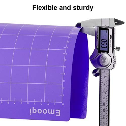 Emooqi Cutting Mat for Cricut Maker/Explore Air 2/Air/One(3pcs, 12x12 Inch, Scraper), High Adhesive Sticky Purple Square-Grid&Non-Slip Cutting Mats for Art, Textiles, Scrapbooking, and DIY Projects.