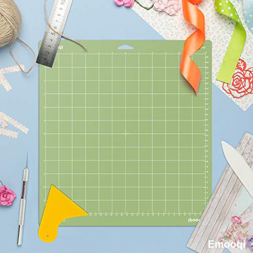 Emooqi Cutting Mat for Cricut Maker/Explore Air 2/Air/One(3pcs, 12x12 Inch, Scraper), High Adhesive Sticky Purple Square-Grid&Non-Slip Cutting Mats for Art, Textiles, Scrapbooking, and DIY Projects.