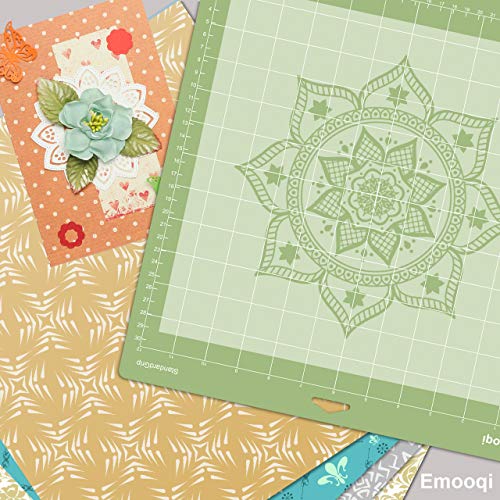 Emooqi Cutting Mat for Cricut Maker/Explore Air 2/Air/One(3pcs, 12x12 Inch, Scraper), High Adhesive Sticky Purple Square-Grid&Non-Slip Cutting Mats for Art, Textiles, Scrapbooking, and DIY Projects.