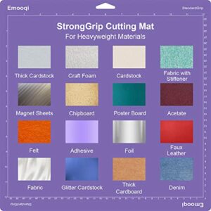 Emooqi Cutting Mat for Cricut Maker/Explore Air 2/Air/One(3pcs, 12x12 Inch, Scraper), High Adhesive Sticky Purple Square-Grid&Non-Slip Cutting Mats for Art, Textiles, Scrapbooking, and DIY Projects.