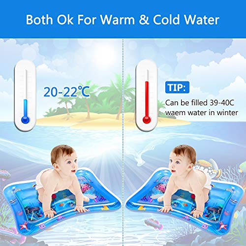 Baby Water Play Mat Water pad Can Be Used All Seasons for Infants Toddlers Early Development Activities Inflatable Tummy Time Water Mat for 3-48 Months Baby Toys Play mat for Baby's Stimulation Growth