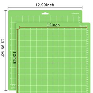 Colemoly 12x12 Cutting Mat 4 Pack Standard for Cricut Maker/Maker 3/Explore 3/Air 2/Air/One 1 Pack Cut Cards Scraper Green Grip Sticky Cricket Replacement Accessories Pad for Supplies,Crafts,Quilting