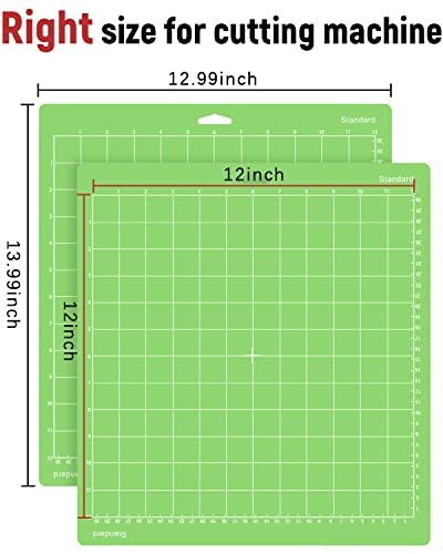 Colemoly 12x12 Cutting Mat 4 Pack Standard for Cricut Maker/Maker 3/Explore 3/Air 2/Air/One 1 Pack Cut Cards Scraper Green Grip Sticky Cricket Replacement Accessories Pad for Supplies,Crafts,Quilting