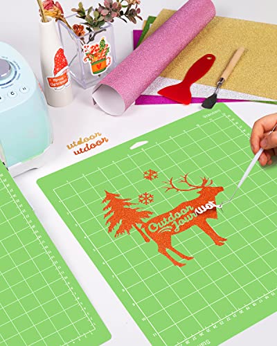 Colemoly 12x12 Cutting Mat 4 Pack Standard for Cricut Maker/Maker 3/Explore 3/Air 2/Air/One 1 Pack Cut Cards Scraper Green Grip Sticky Cricket Replacement Accessories Pad for Supplies,Crafts,Quilting