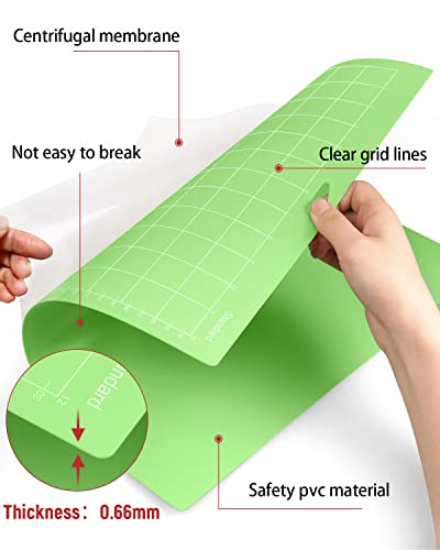 Colemoly 12x12 Cutting Mat 4 Pack Standard for Cricut Maker/Maker 3/Explore 3/Air 2/Air/One 1 Pack Cut Cards Scraper Green Grip Sticky Cricket Replacement Accessories Pad for Supplies,Crafts,Quilting