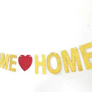 GZFY Welcome Home Banner Gold Glitter Banner for Home Decoration Family Party Welcome Home Decoration Welcome Home Sign