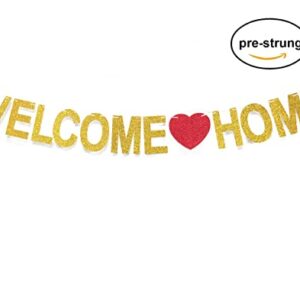 GZFY Welcome Home Banner Gold Glitter Banner for Home Decoration Family Party Welcome Home Decoration Welcome Home Sign