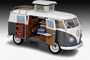 revell rv07674 07674 vw t1 camper model kit 1:24 scale, unpainted