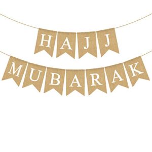 rainlemon jute burlap hajj mubarak banner mantel fireplace party garland decoration