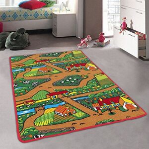 farm animals zoo kids baby play playing mat carpet fun educational playmat (3 feet x 5 feet)