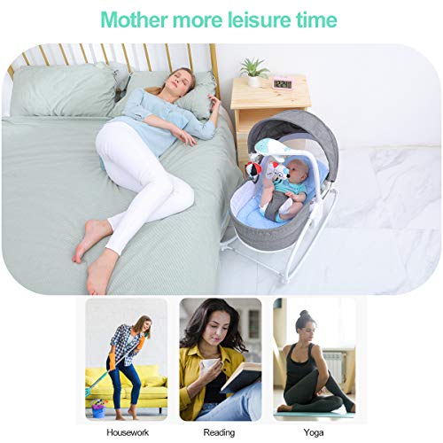 Vannetgo 3-in-1 Baby Bouncers, Can sit and Lie Down, Brilliant Bouncer,Rocking Bouncer, Soothing Vibration, 3rd Gear Adjustment, Suitable for Babies Boys/Babies Girls/Newborns Baby