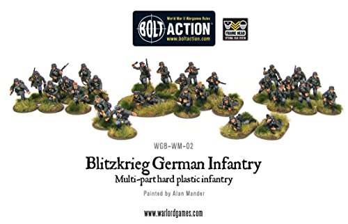 Bolt Action Blitzkrieg! German Infantry Figures 1:56 WWII Military Wargaming Plastic Model Kit