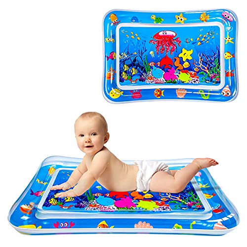 YULIN-MALL Tummy time Water Play mat Baby & Toddlers is The Perfect Fun time Play Inflatable Water mat,Activity Center Your Baby's Stimulation Growth, Blue