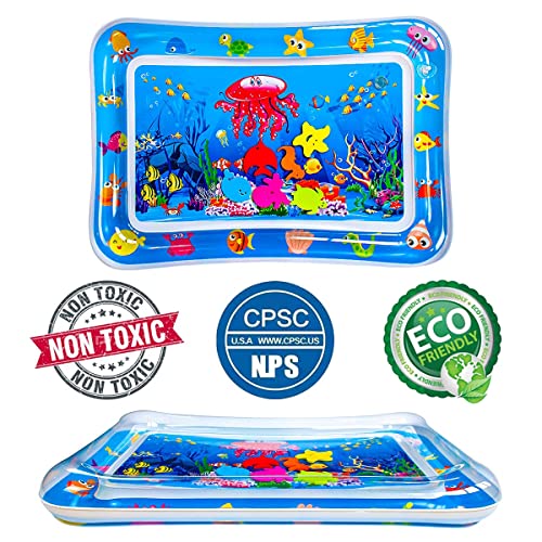 YULIN-MALL Tummy time Water Play mat Baby & Toddlers is The Perfect Fun time Play Inflatable Water mat,Activity Center Your Baby's Stimulation Growth, Blue