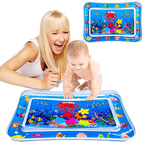 YULIN-MALL Tummy time Water Play mat Baby & Toddlers is The Perfect Fun time Play Inflatable Water mat,Activity Center Your Baby's Stimulation Growth, Blue