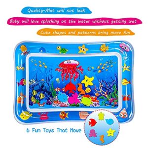 YULIN-MALL Tummy time Water Play mat Baby & Toddlers is The Perfect Fun time Play Inflatable Water mat,Activity Center Your Baby's Stimulation Growth, Blue