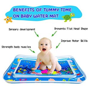 YULIN-MALL Tummy time Water Play mat Baby & Toddlers is The Perfect Fun time Play Inflatable Water mat,Activity Center Your Baby's Stimulation Growth, Blue