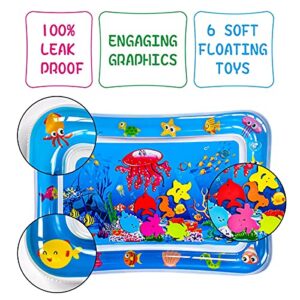 YULIN-MALL Tummy time Water Play mat Baby & Toddlers is The Perfect Fun time Play Inflatable Water mat,Activity Center Your Baby's Stimulation Growth, Blue