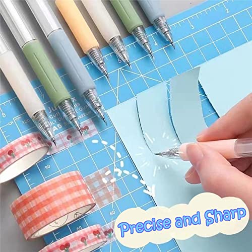 Pack 12 Retractable Hobby Knife, Precision Craft Cutting Tools with Silicon Grip Work As A Pen, Thin Blade for Art Paper Scrapbook