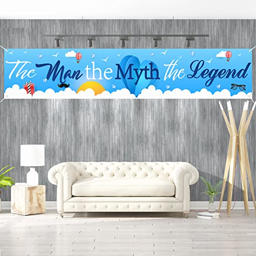 Labakita Lager The Man The Myth The Legend Banner, Dad / Men's Birthday Party Decorations, Happy Birthday Banner for Men，Blue