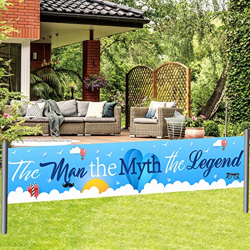 Labakita Lager The Man The Myth The Legend Banner, Dad / Men's Birthday Party Decorations, Happy Birthday Banner for Men，Blue