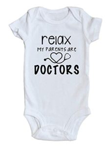 twentyfourdoves relax my parents are doctors onesie 3-6 month, doctor baby onesie, doctor parents gift, baby gift