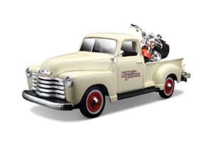 maisto harley-davidson 2001 flsts heritage springer & 1950 chevy 3100 diecast vehicle (1:24 scale)