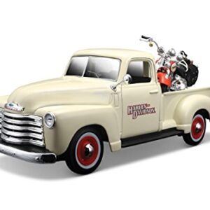 Maisto Harley-Davidson 2001 FLSTS Heritage Springer & 1950 Chevy 3100 Diecast Vehicle (1:24 Scale)