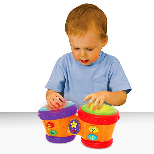 The Learning Journey Early Learning - Little Baby Bongo Drums - Electronic Musical Toddler Toys & Gifts for Boys & Girls Ages 12 Months & Up - Award Winning Musical Learning Toy, Multi