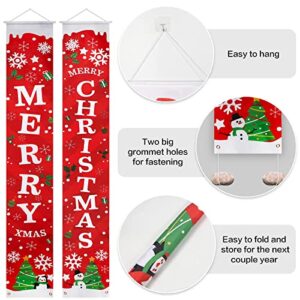 Christmas Decorations Banner with Lights, Pre-assembled Led Lights Merry Christmas Banner, Easy to Put up Christmas Door Banner & Christmas Wall Decor, Indoor and Outdoor Christmas Decorations