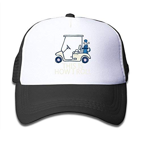 Xin Pilig This is How I Roll Golf Cart Youth Mesh Hats Boy and Girls Baseball Trucker Cap Black