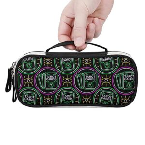 Neon Tarot Pattern Printed Pencil Case Bag Stationery Pouch with Handle Portable Makeup Bag Desk Organizer