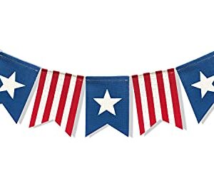 Uniwish American Flag Bunting Banner 4th of July Decorations, Patriotic Stars and Stripes American Independence Day Indoor Outdoor Hanging Sign