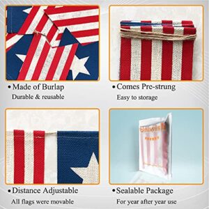 Uniwish American Flag Bunting Banner 4th of July Decorations, Patriotic Stars and Stripes American Independence Day Indoor Outdoor Hanging Sign